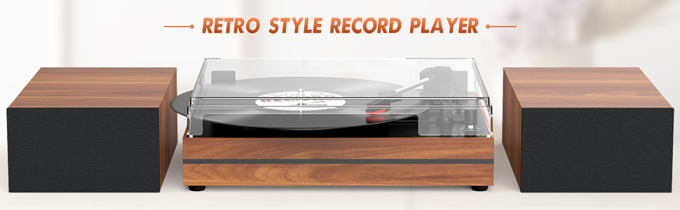 Amazon.com: Record Player for Vinyl with External Speakers, Belt-Drive ...