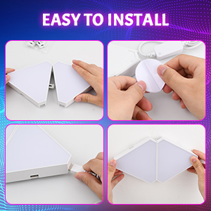 Bezavea Triangle LED Light Panels, 9 Pack RGB Gaming Lights with Remote ...