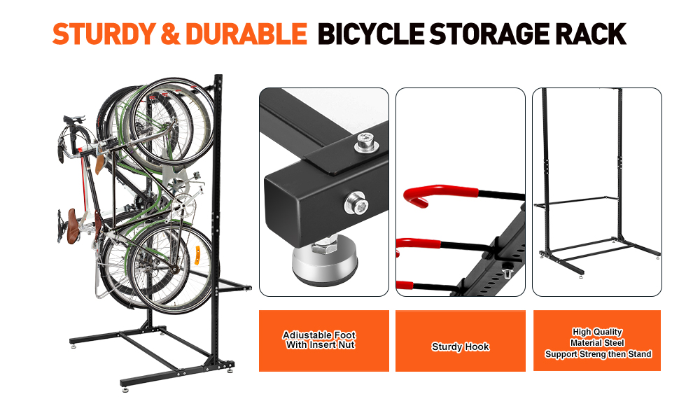 Amazon.com: Colinktool Freestanding Bike Rack Bicycle Storage Rack,Vertical Bike Stand Max 5 ...