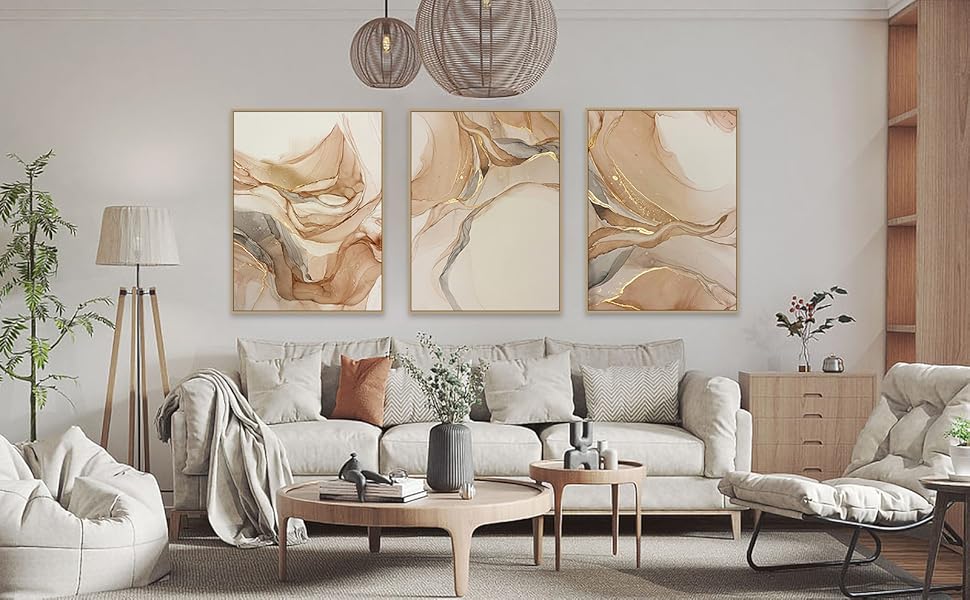 Amazon.de: Trayosin 3er Premium Poster Set Gold, Abstrakt Rosenquarz Bilder Deko,Poster Set ...