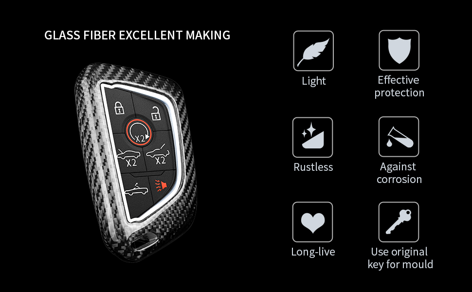 Amazon.com: T-carbon Key Fob Case Cover Compatible with Corvette C8 ...