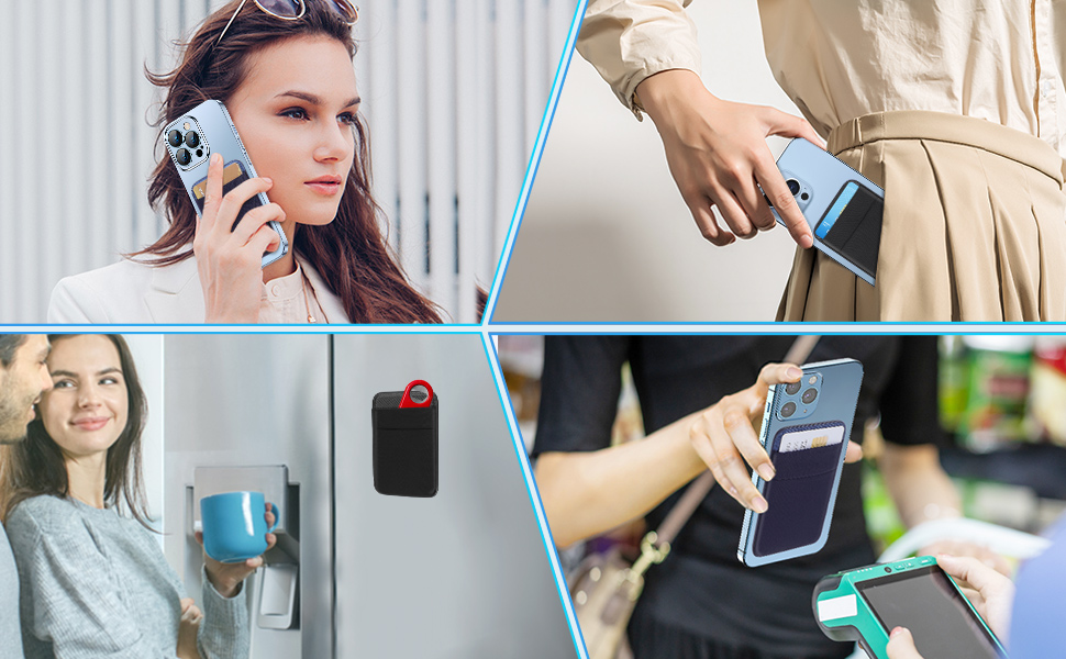 Amazon.com: SHANSHUI Wallet for Magsafe, Stretchy Magnetic Phone Wallet Card Holder for Back of ...