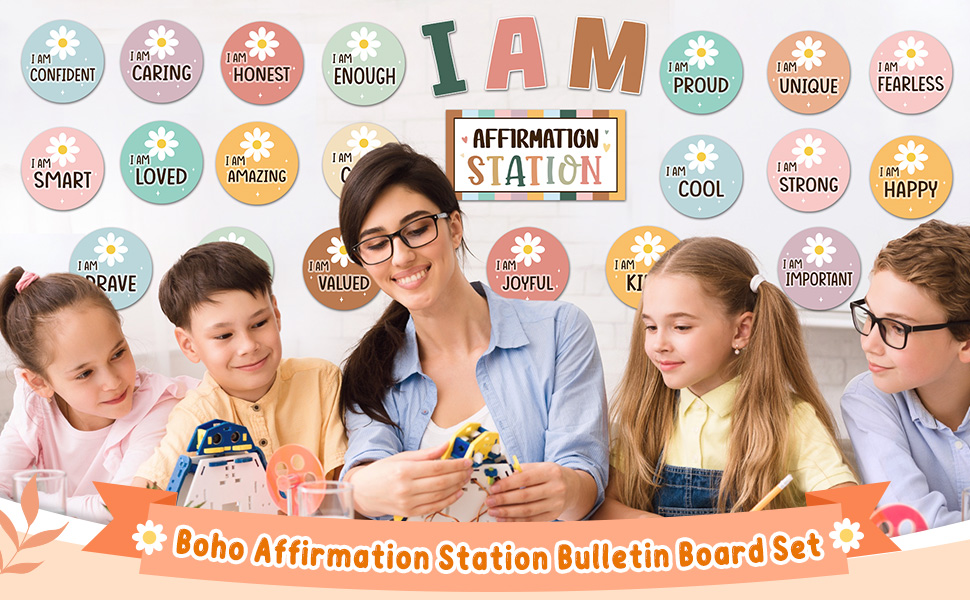 Amazon.com : Frienda Winter Affirmation Station Bulletin Board Set ...