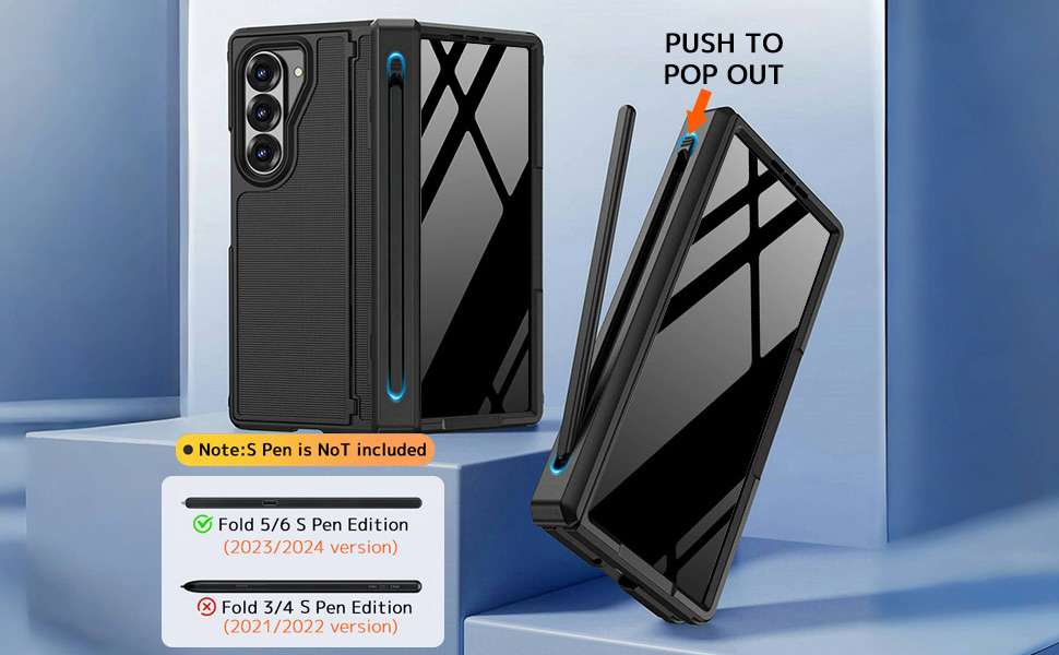 Amazon.com: NINKI for Samsung Galaxy Z Fold 6 Case with S Pen Holder & Invisible Kickstand,Built ...