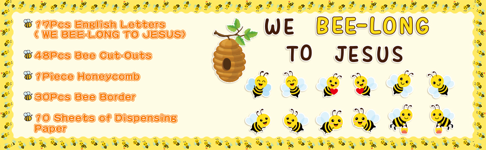 Amazon.com: AsodSway Back to School Bee Bulletin Board Cutouts 106P ...