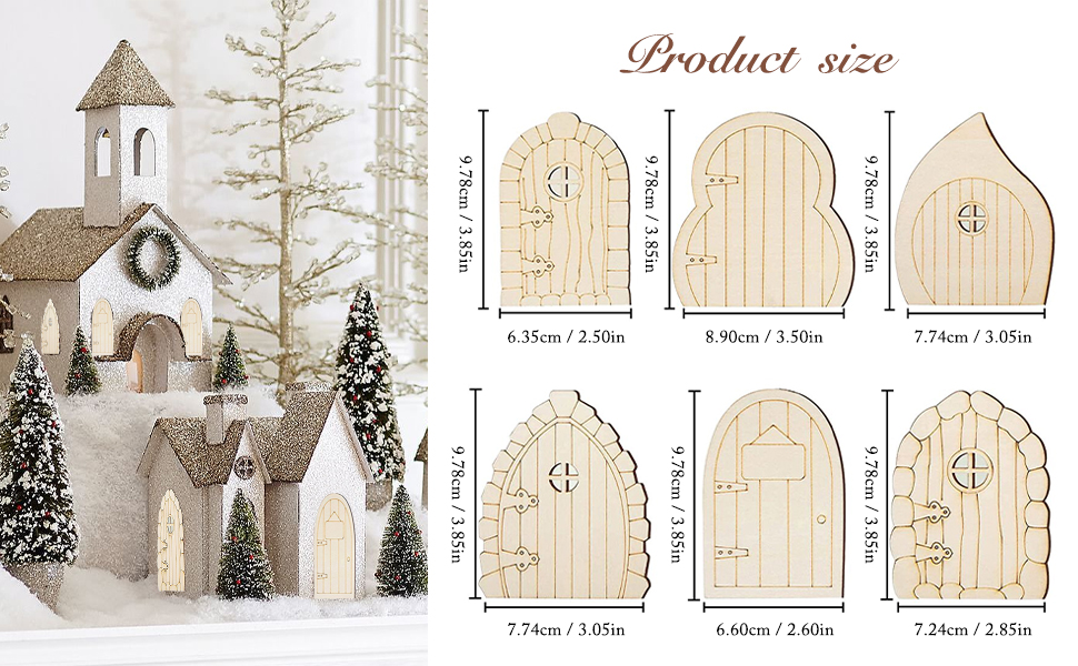 Unpainted Fairy Theme Mini Door, 48pcs Mini Wooden Fairy Doors, Miniature Wooden Fairy Doors ...