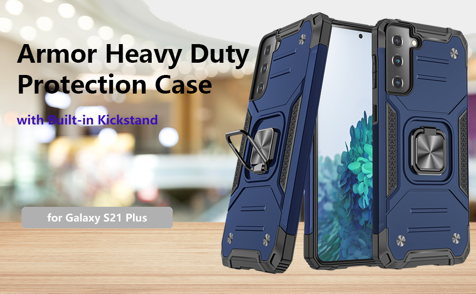 Amazon.com: Dionsibei Galaxy S21 Plus Case Military Grade Built-in Kickstand Case with Stand ...