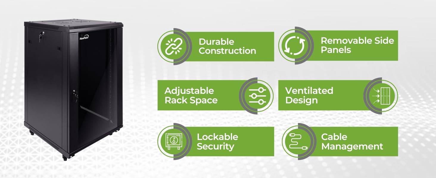 Amazon.com: NavePoint 18U Server Cabinet Wall Mount Rack Enclosure with Caster Wheels, 2 Fans ...