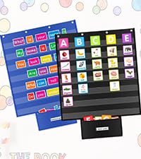 Amazon.com: ALSLEA 2 Piece Black Pocket Chart for Classroom Resources ...