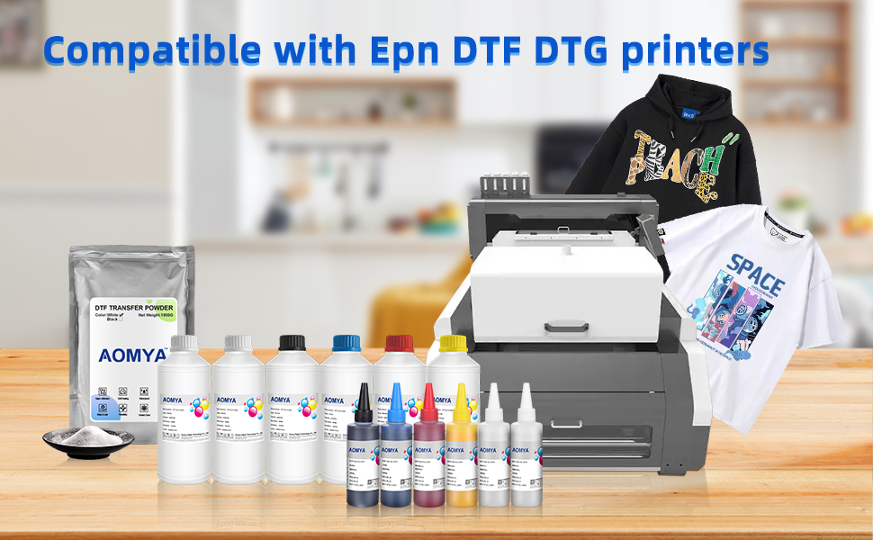 Aomya 600ml DTF Ink Premium DTF Heat Transfer Ink Conversion Kit Refill Compatible for EPN ...