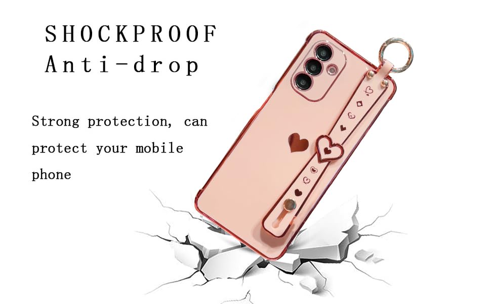 Amazon.com: phylla Compatible with Samsung Galaxy A14 5g Aesthetic Cute Heart Wrist Strap ...