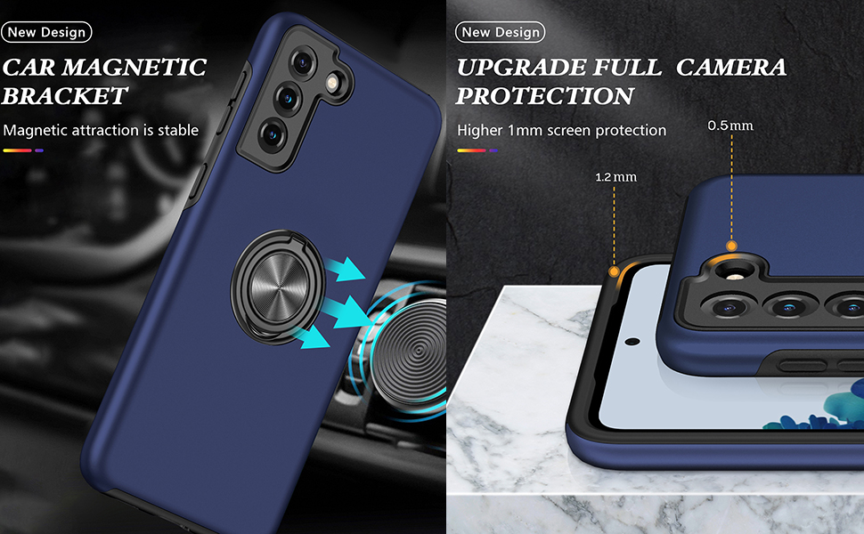 Amazon.com: Dionsibei for Samsung Galaxy S21 Plus Case Military Grade Shockproof Built-in Ring ...