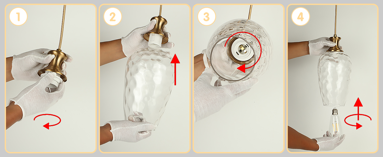 SADUENFR 2 Pack Glass Pendant Lights Kitchen Island Gold Vintage ...