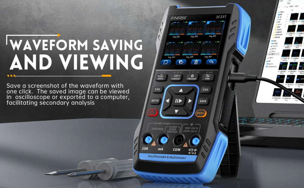 FNIRSI 2C23T 3-in-1 Handheld Oscilloscope Multimeter DDS Generator | 2 Channels, 10MHz Bandwidth ...