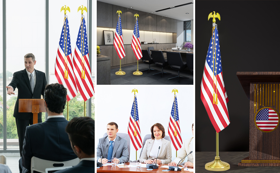 Amazon.com : Indoor Flag Pole Kit - Telescoping 6FT-8FT Flag Pole with Base, 3x5 FT American ...