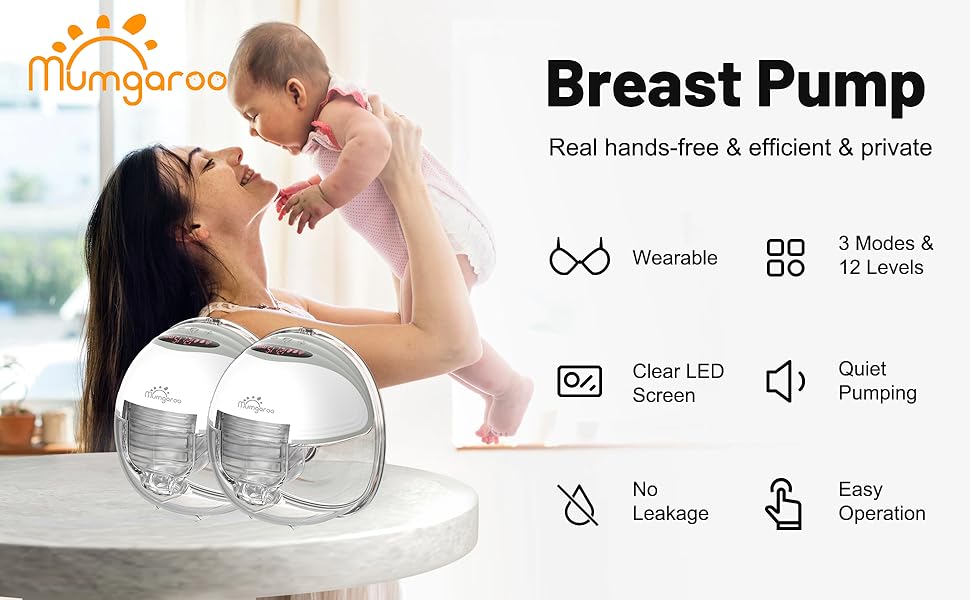 Amazon.com : Breast Pump Hands-Free, Wearable Breast Pump, Portable Electric Breastfeeding Pump ...