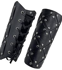 HiiFeuer Medieval PU Leather Buckle Arm Bracers, Knight LARP Retro ...