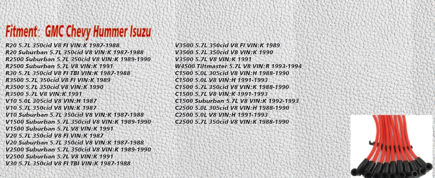 Amazon.com: Spark Plugs Wires Sets Igniton Cables Red Silicone High Performance Leads Boot ...