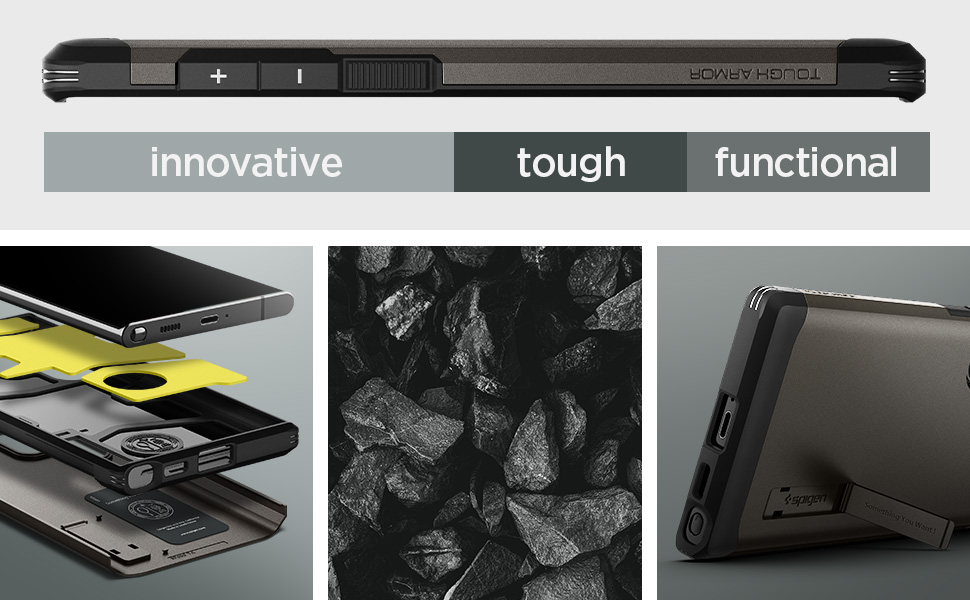 Spigen Tough Armor Case Compatible with Samsung Galaxy S22 Ultra 5G - Gunmetal : Amazon.co.uk ...