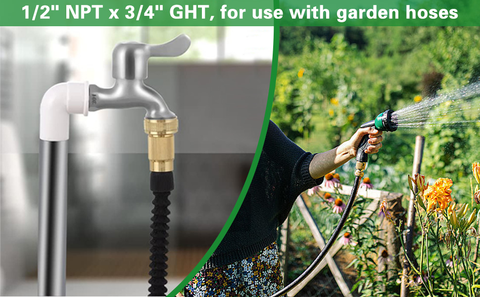 Amazon.com : Enoch's Land Stainless Steel Garden Hose Bibb,Garden Hose Connect Bibb Spigot,1/2 ...