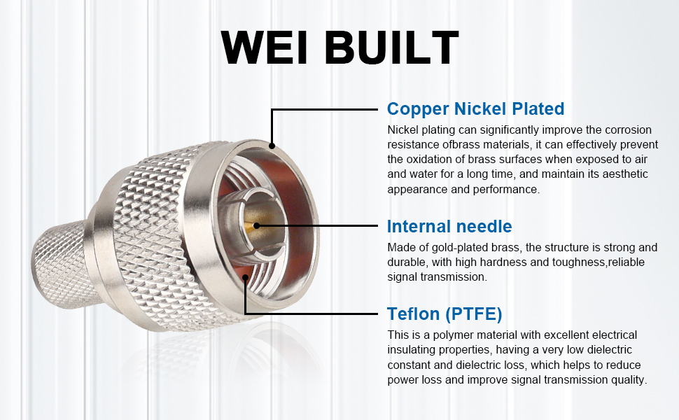 Amazon.com: MOOKEERF N Male Crimp Connector 50 ohm N Male Plug Crimp ...