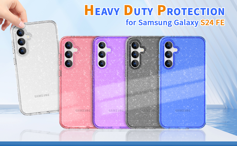 Amazon.com: ACKETBOX for Samsung Galaxy S24 FE Case,Glitter Clear Case S24 FE,Shockproof Bumper ...