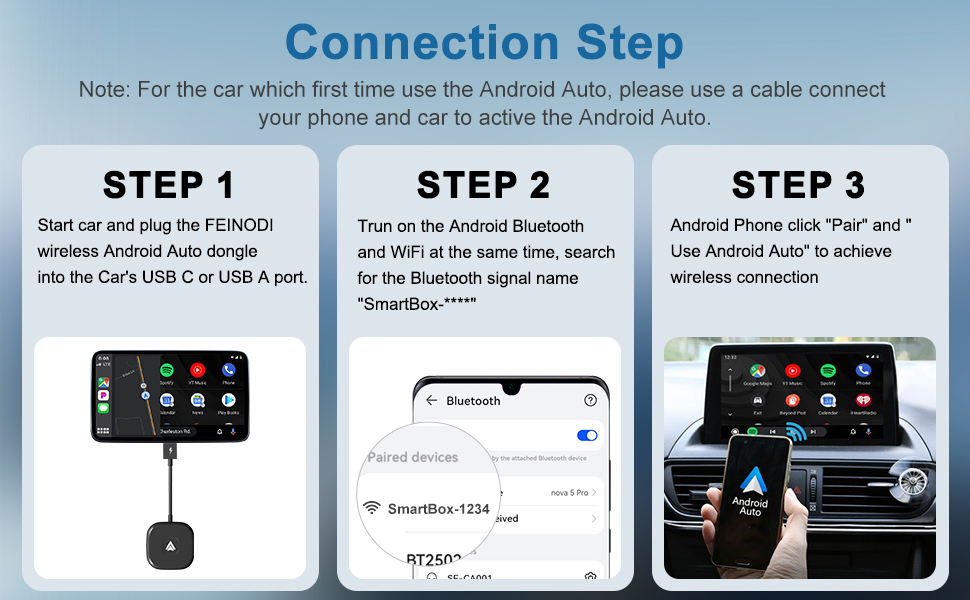 Android Auto Wireless Adapter, Wireless Android Auto Dongle, Android ...
