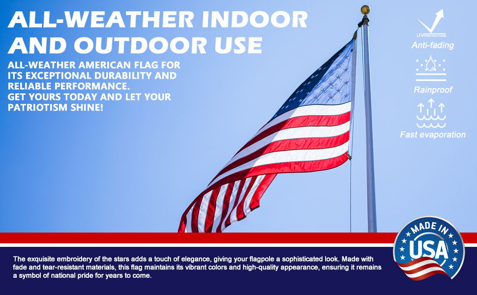 Amazon.com : American Flag 4x6 FT for Outdoor Made in U.S.A - All ...