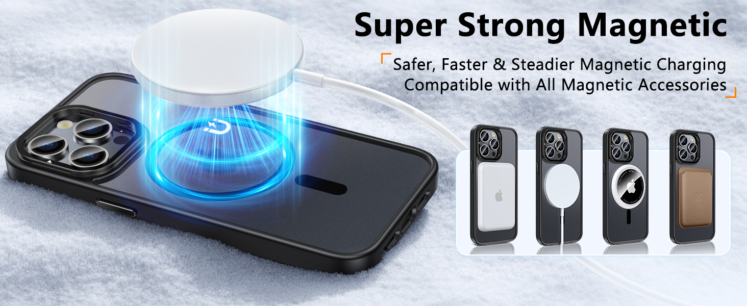 Amazon.com: FNTCASE for iPhone 14 Pro-Max Case: Magnetic Slim Matte Protective Case with ...