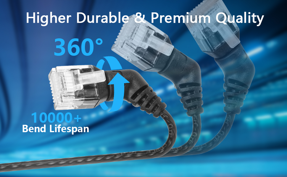 Amazon.com: SinLoon 360° Rotation CAT6A Ethernet Cable,Right Angle High Speed 10Gbps 500Mhz ...