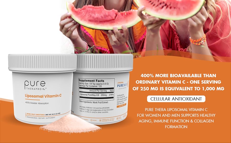 Amazon.com: Pure Therapro Rx 100% Liposomal Vitamin C Powder, Patented PureWay Vegan Vitamin C ...