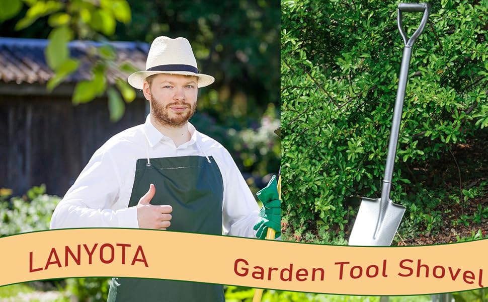 Shovel for Digging,Garden Spade Metal,Heavy Duty Round Point Shovel Garden Tool with D-Handle ...