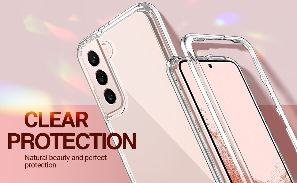 Amazon.com: KIOMY Clear Shockproof Case for Samsung Galaxy S22 with 2 Packs Tempered Glass ...