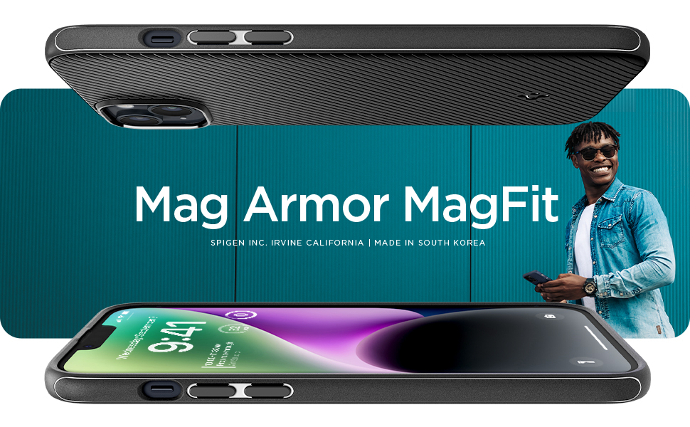 Amazon.com: Spigen Mag Armor MagFit Designed for iPhone 14 Case (2022) [Military-Grade ...