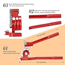 3 in 1 Manual Tubing Bending Tools 180 Degree Tubing Bender for 1/4 5/16 and 3/8 Inch Copper ...
