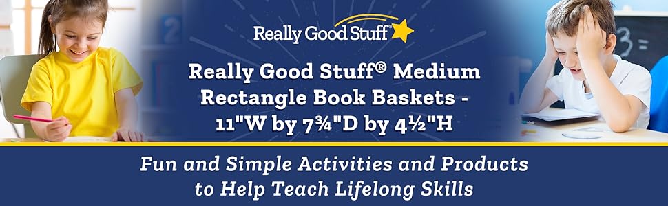 Amazon.com: Really Good Stuff Medium Plastic Book Baskets, 11" by 7.5 ...