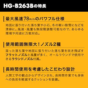 Amazon.co.jp: HAIGE(ハイガー) 背負い式 エンジンブロワー 業務用 63cc 最大風速78m/s ノズル2種類 HG-B263B : DIY・工具・ガーデン