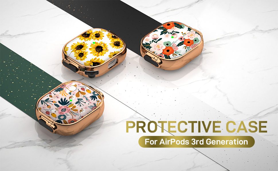 Amazon.com: Maxjoy for AirPod 3rd Generation Case with Lock, Flower AirPod 3 Case Hard ...
