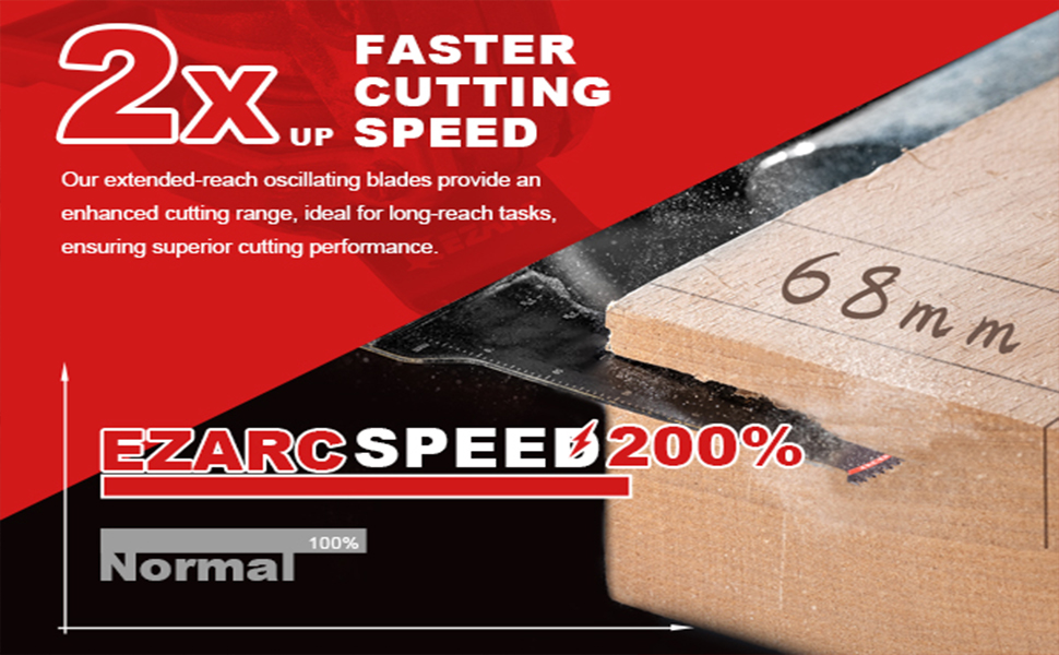 EZARC Japanese Tooth Oscillating Saw Blades - 5PCS Extra-Long Reach Arc Edge CRV Multitool ...