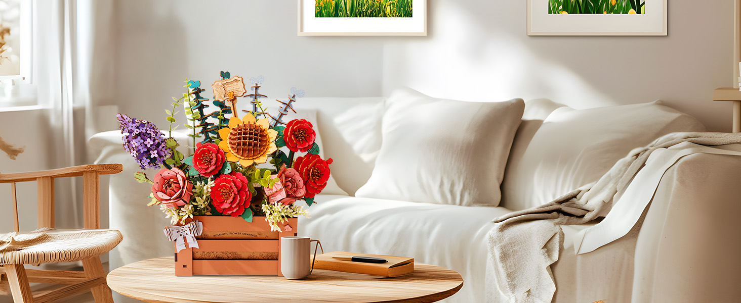 Amazon.com: rowood Artifical Flowers,Wooden Flower Building Set,Wedding Centerpieces for Tables ...