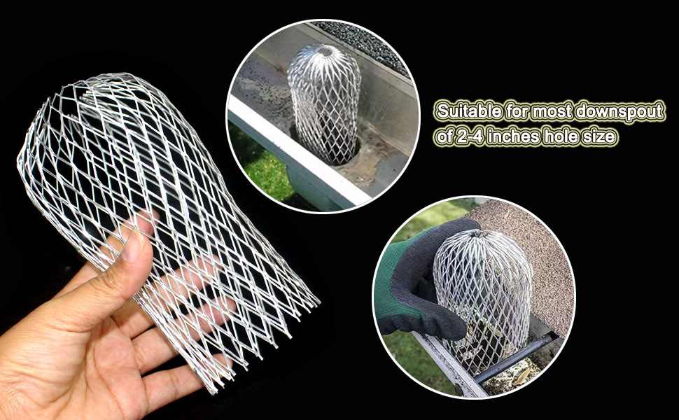 4 Pieces Gutter Downspouts Guards Aluminum Gutter Downspout Protectors ...