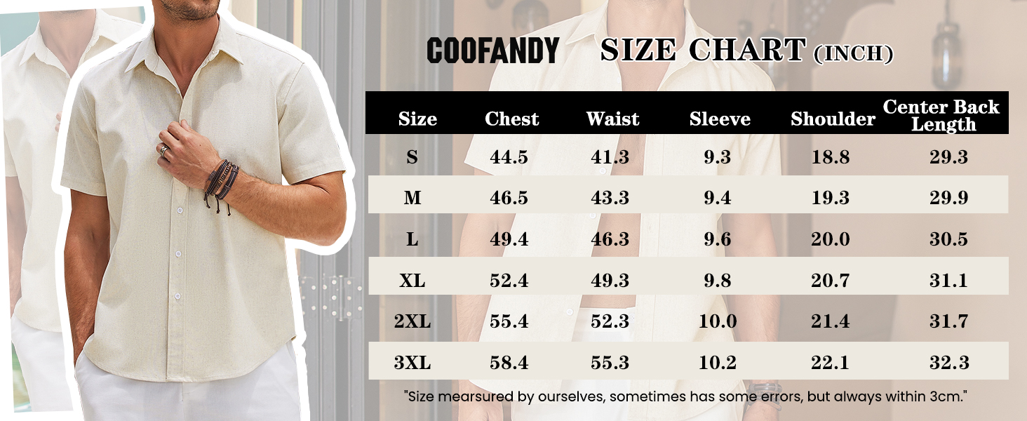 Amazon.com: COOFANDY Men's Linen Casual Short Sleeve Shirt Button Down Summer Beach Wedding ...