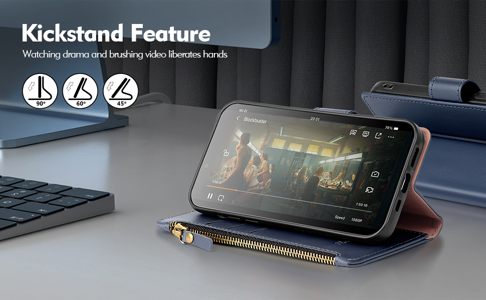 Amazon.com: Shieldtop Samsung Galaxy S24 FE 5G Wallet Case Blue | Card Holder, Women Men, RFID ...