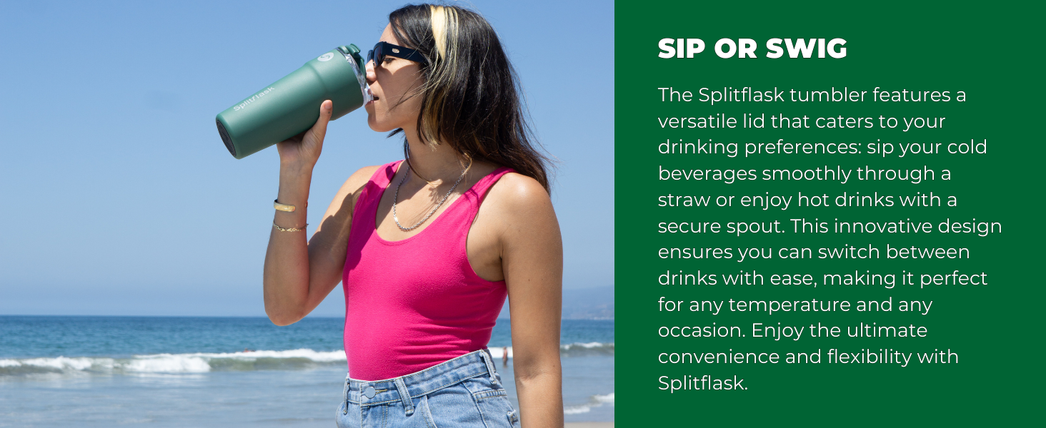 Amazon.com: Splitflask 2-in-1 Hot & Cold Vacuum Insulated 30oz Tumbler, Stainless Steel, Dual ...