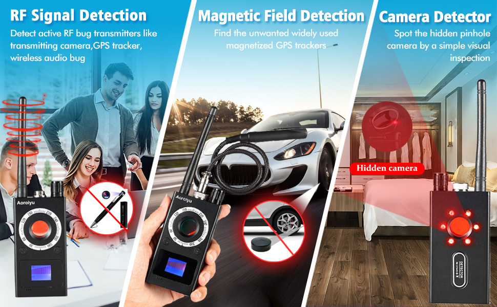 Amazon.com: Anti Spy Detector Hidden Camera Detectors Bug Finder RF Scanner Detector Bug Sweeper ...