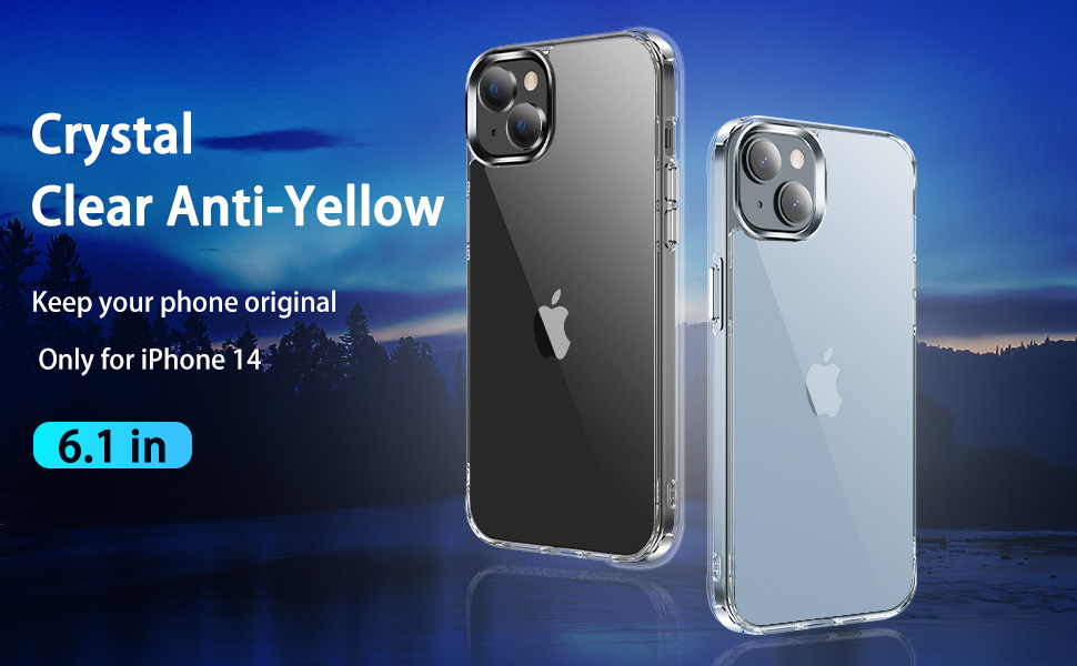 Amazon.com: JJGoo Compatiable with iPhone 14 Case Clear, Transparent Shockproof Phone Case, Slim ...