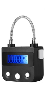 Metal Timer Lock, 99 Hours Max Timing Lock with LCD Display, Multi-Function Electronic Timer ...