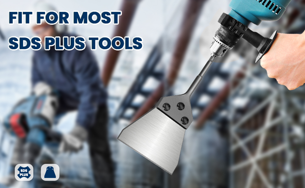 SDS Plus Floor Scraper Kit 5 Inch -Tile Removal Tool Wide Heavy Duty ...