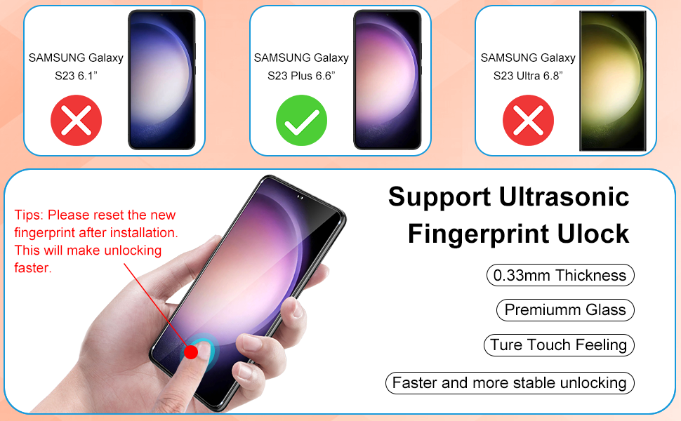 Amazon.com: LYWHL for 3 Pack Samsung Galaxy S23 Plus / S23+ Tempered Glass Screen Protector with ...