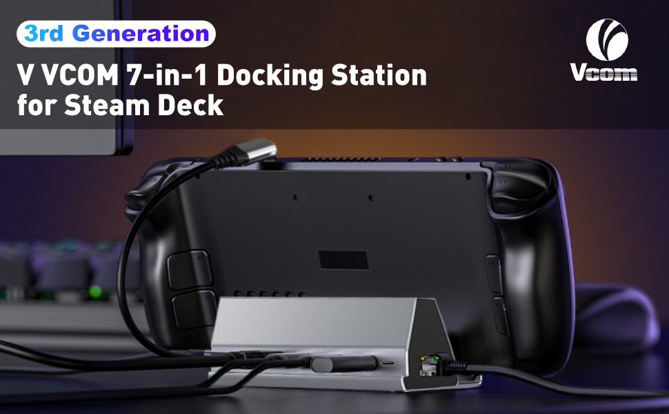 Amazon.com: Docking Station for Steam Deck,V VCOM 7-in-1 Steam Deck Dock ROG Ally with HDMI 4K ...